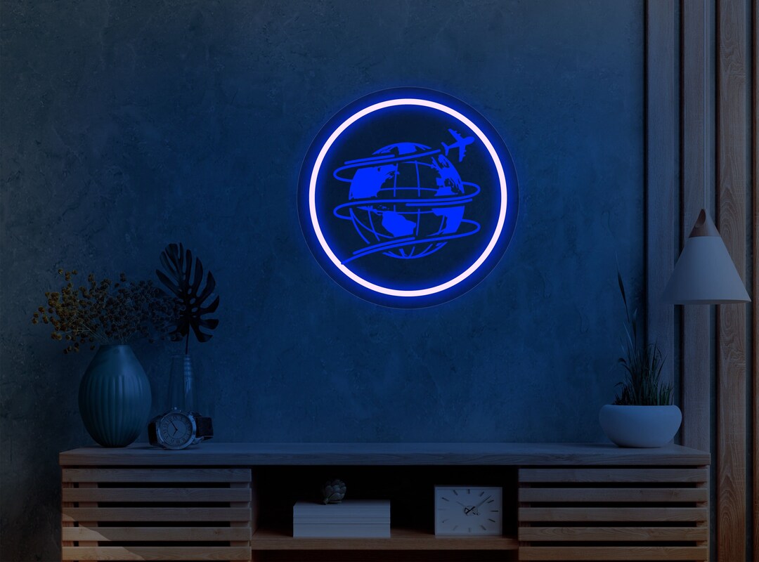 World Map Neon Sign, World Map Led Light,earth Neon Sign,globe Neon ...