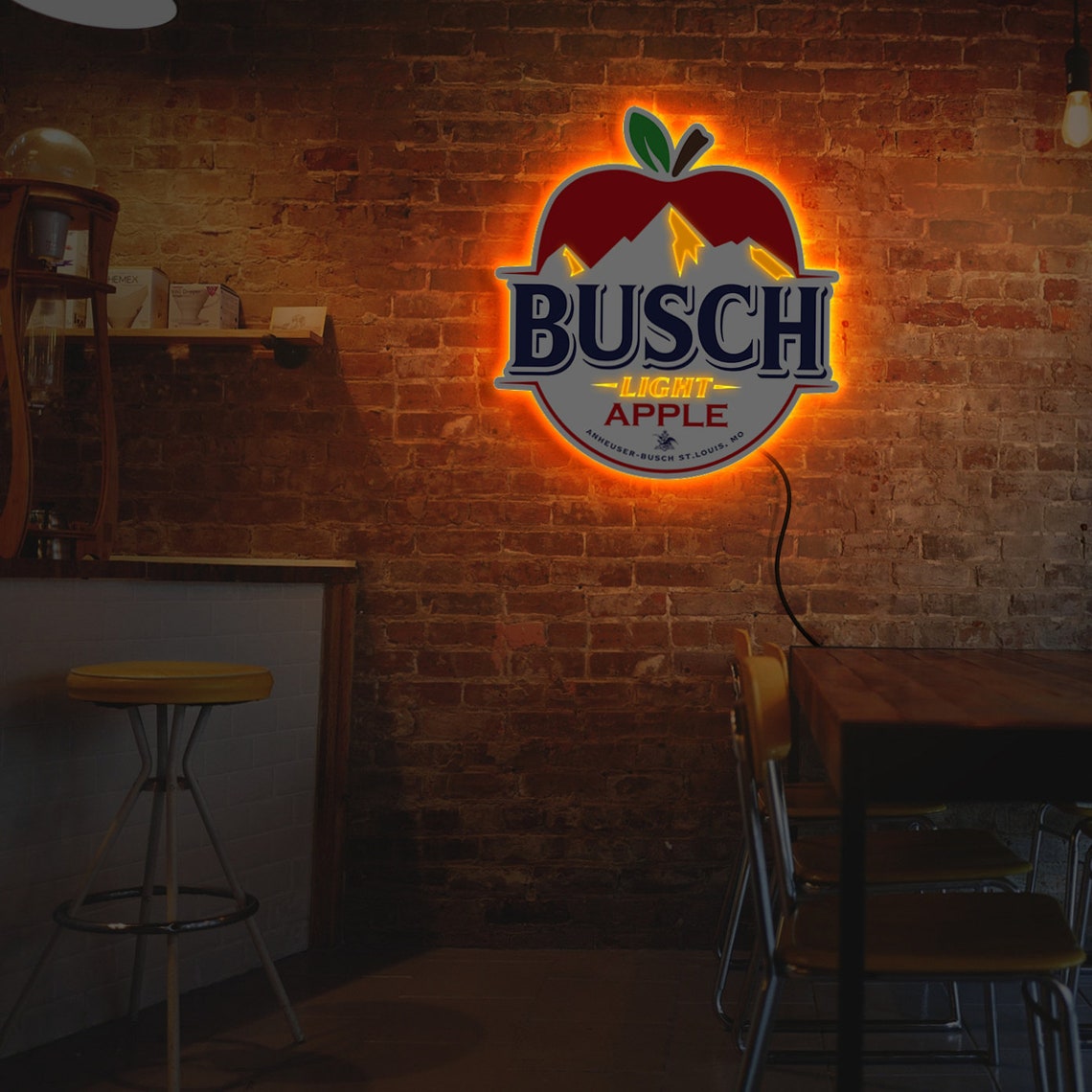 Busch Light Apple Light Sign, Busch Light Logo Led, Busch Light Led ...
