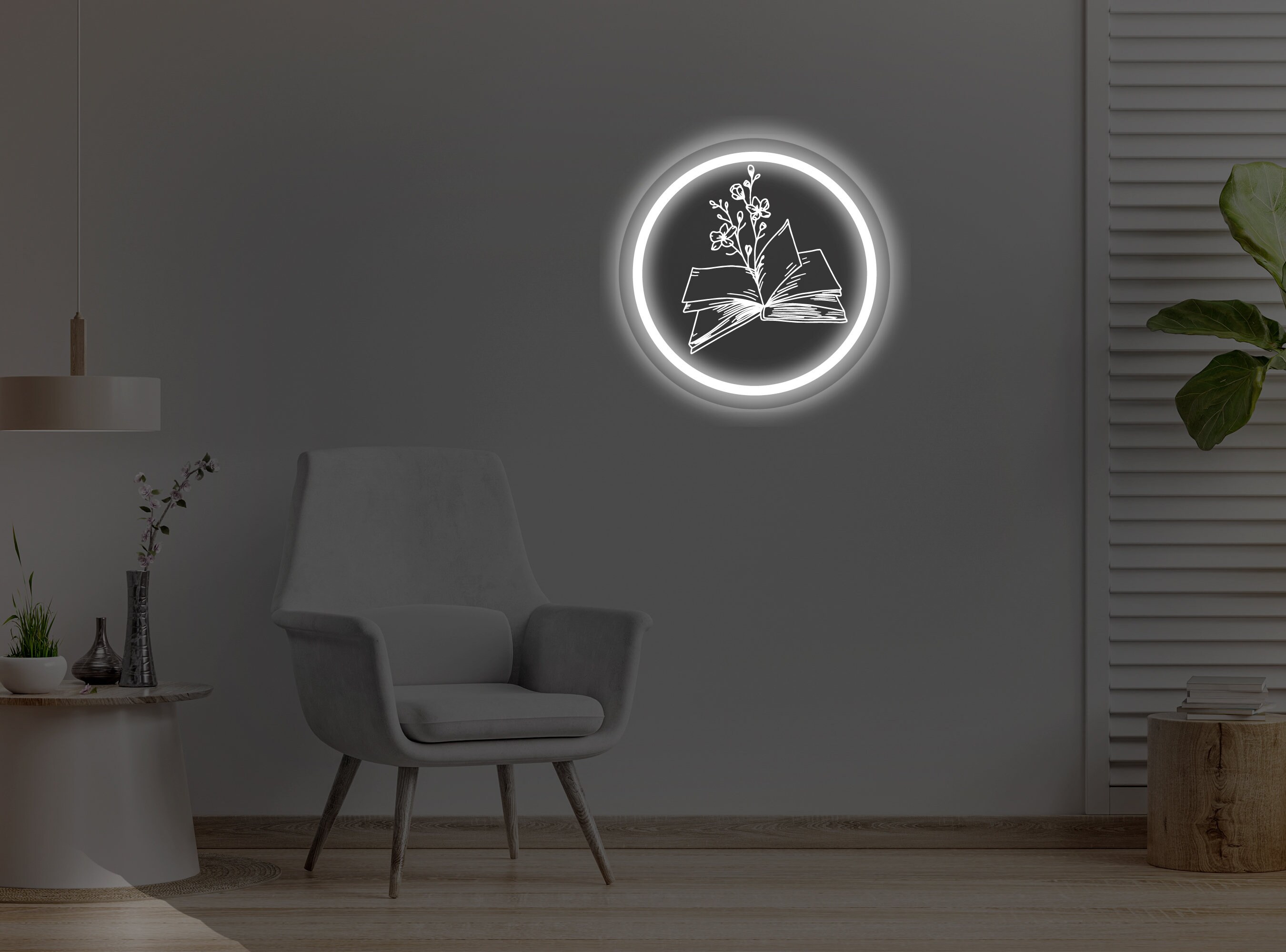 Book Neon Sign, Book Led Sign, Book Neon Light, Book Led Light, Library ...