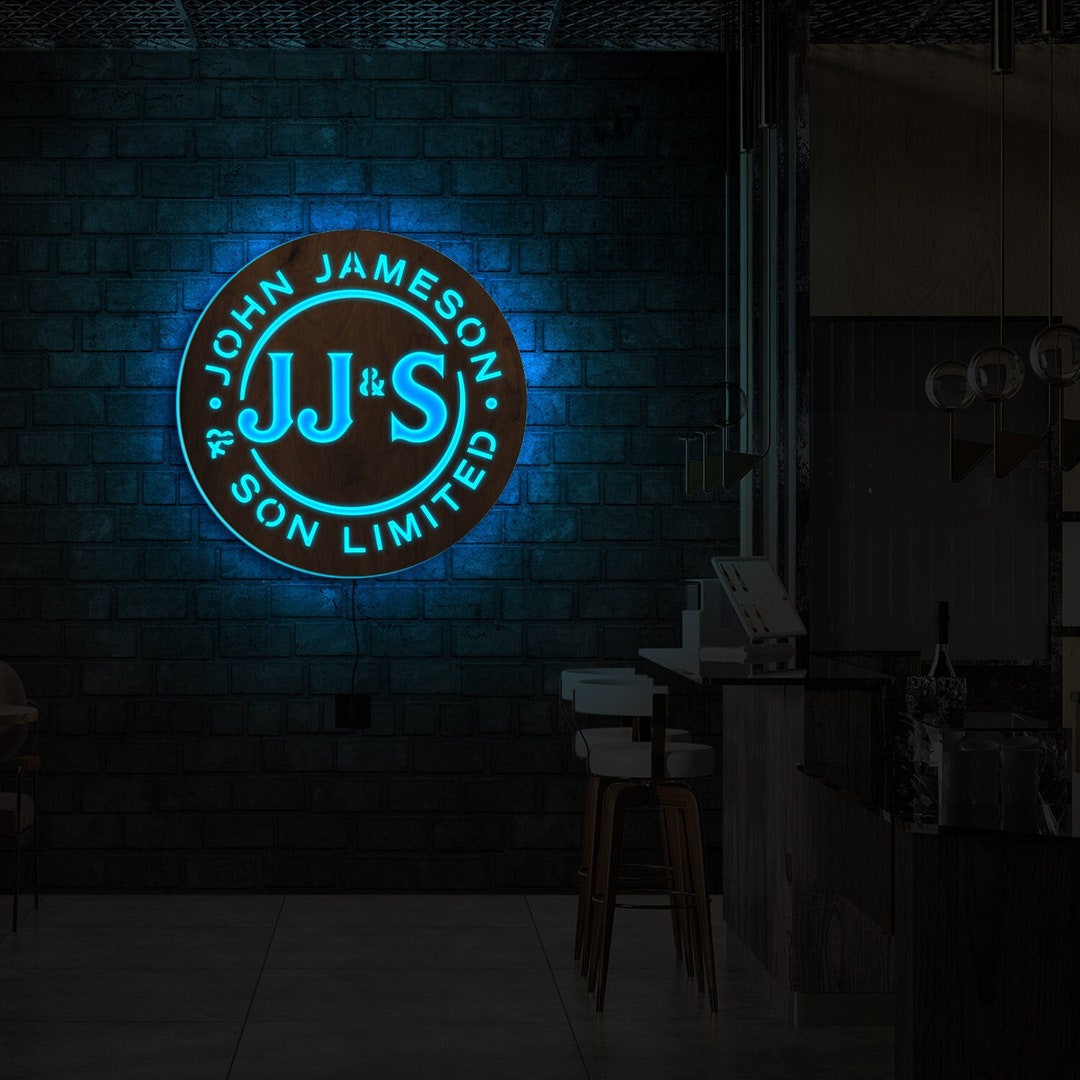 Jameson Neon Sign, Jameson Led Sign, Jameson Whiskey Label, Jameson ...