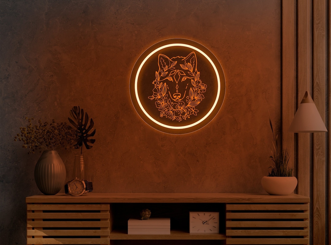 Wolf Neon Sign, Wolf Led Sign, Wolf Light Sign, Wolf Neon Light, Animal ...