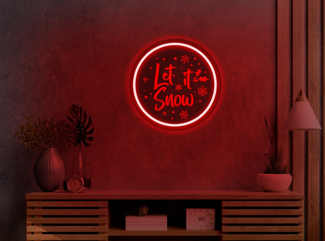 Let It Snow Neon Sign, Let It Snow Decor, Let It Snow Light, Christmas ...