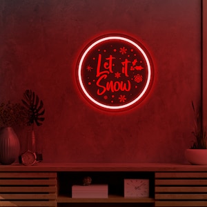 Let It Snow Neon Sign, Let It Snow Decor, Let It Snow Light, Christmas ...