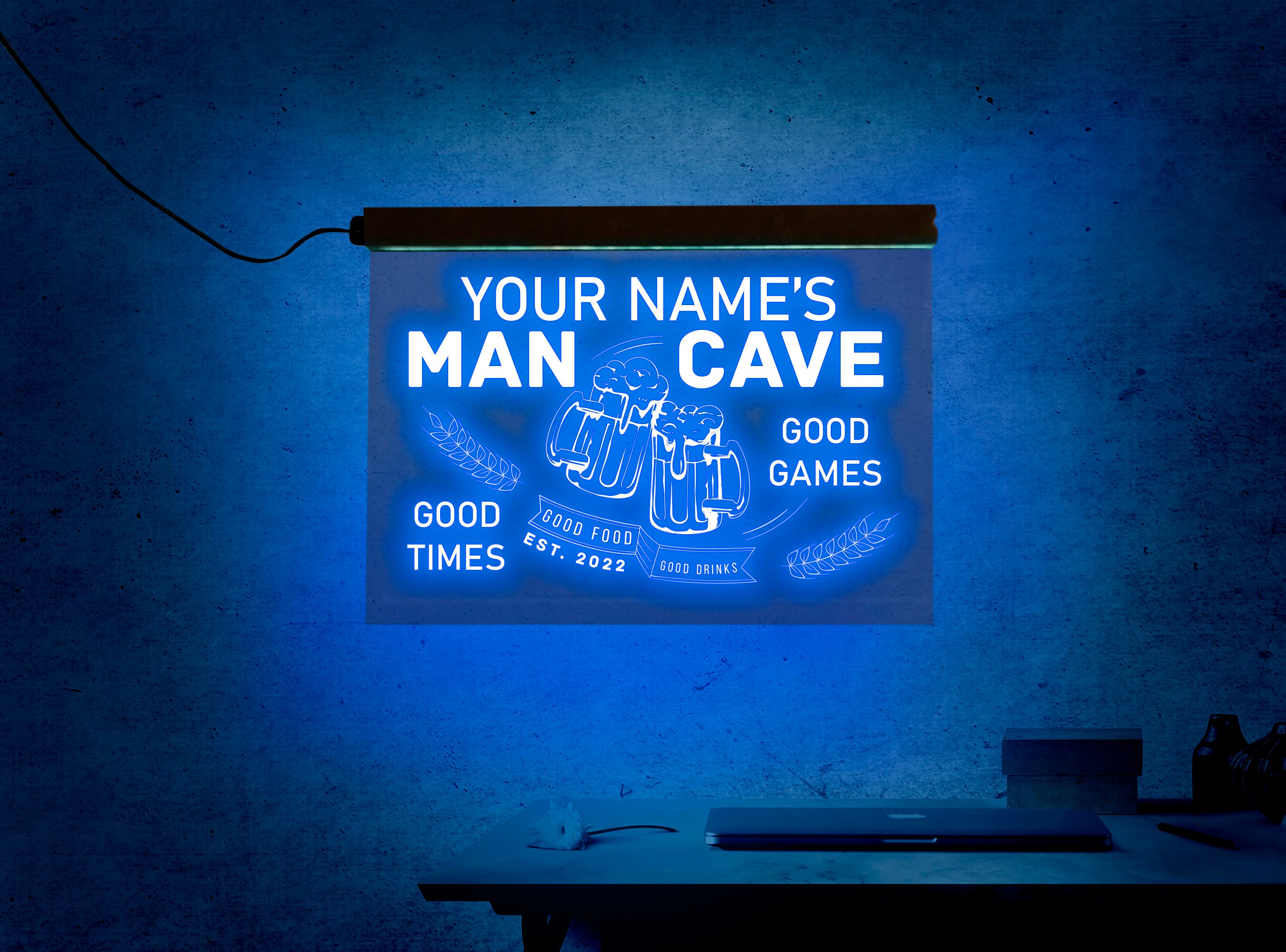 Custom Man Cave Neon Sign,personalized Man Cave Led Sign,custom Name ...