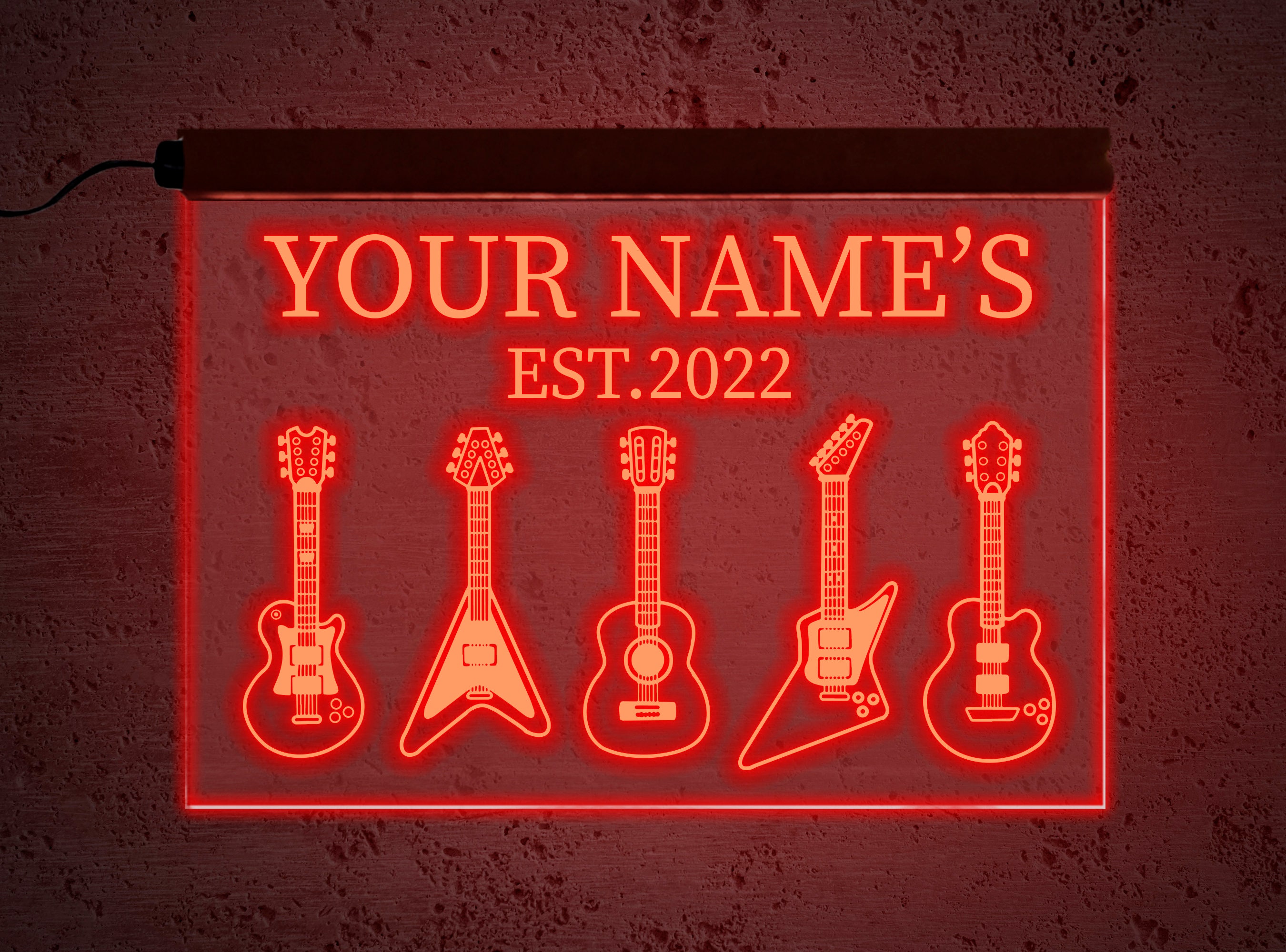 Guitar Neon Sign, Music Neon Sign Custom, Guitar Led Sign, Guitar Light ...