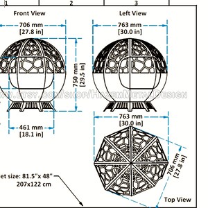 Sphere Fire Pit DXF, Octagon Ball Fire Bowl, Digital Product for Metal ...