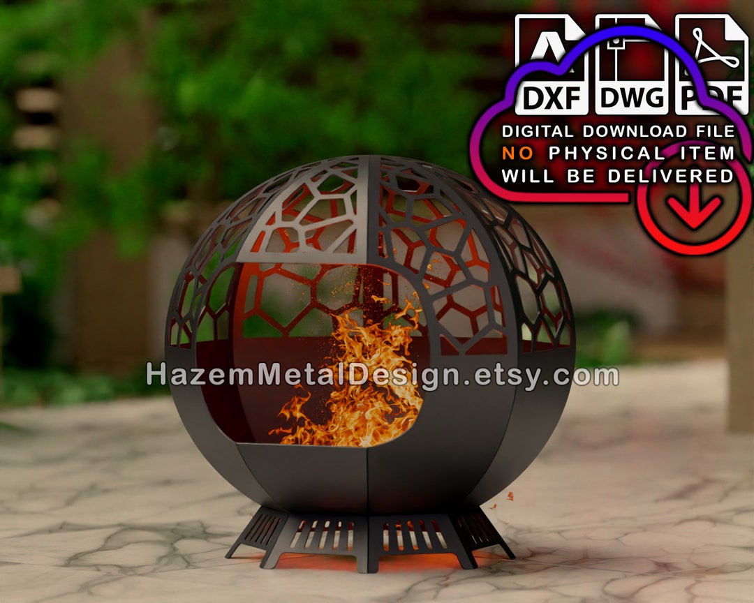 Sphere Fire Pit DXF, Octagon Ball Fire Bowl, Digital Product for Metal ...