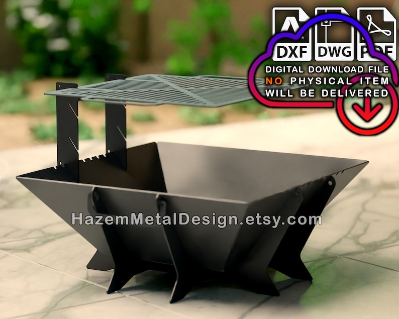 BBQ Grill DXF Foldable Portable Fire Pit Digital Product for - Etsy