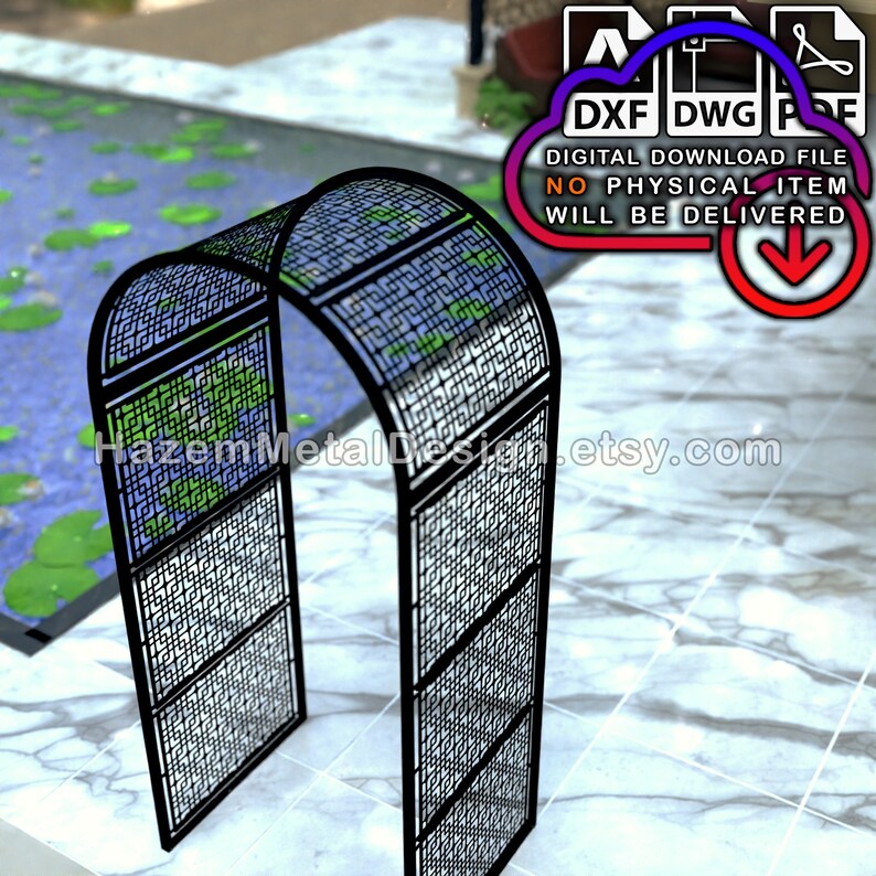 Garden Arbor Metal Arch Plan: Laser Cut DXF DWG PDF (digital Download ...