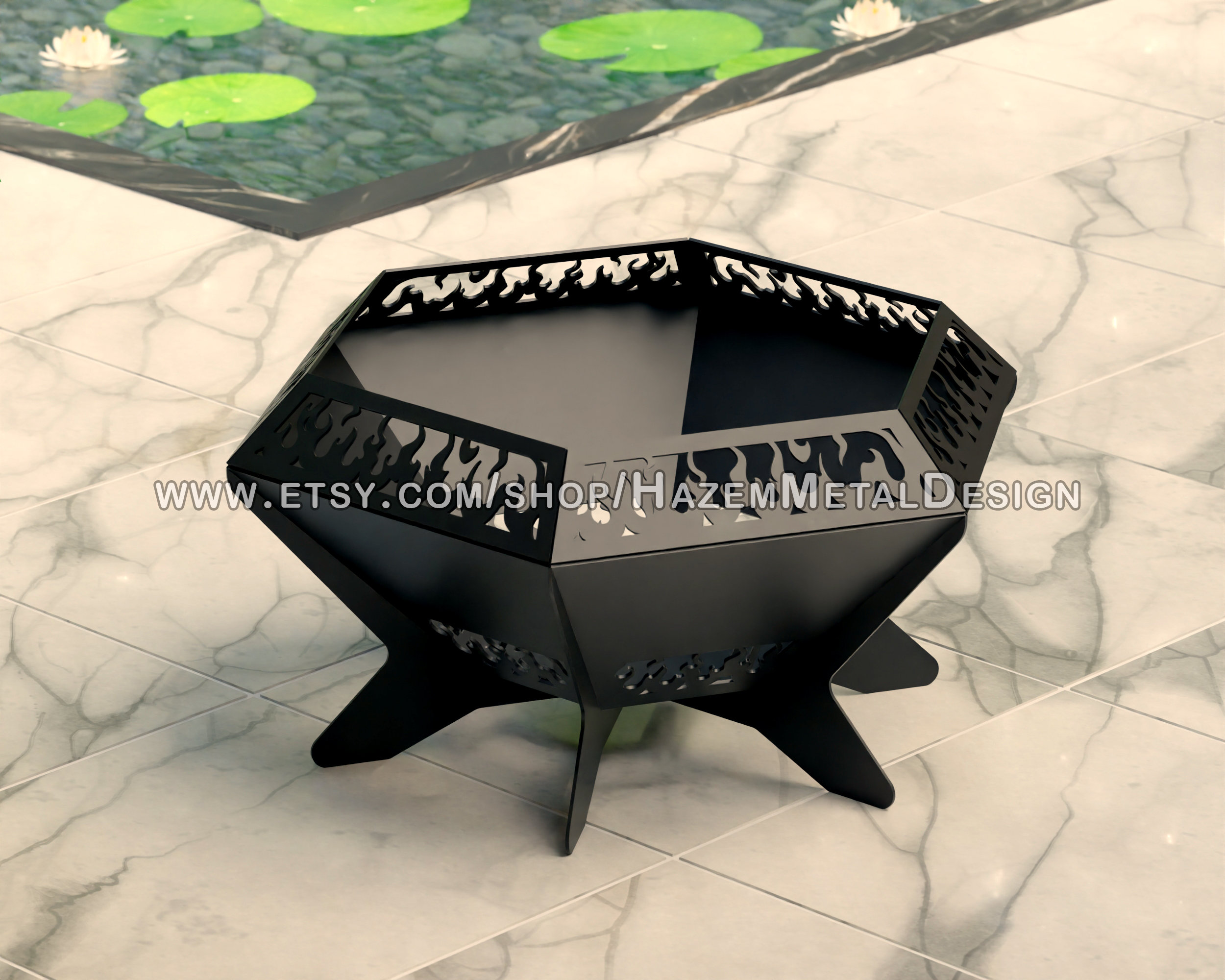 Hexagon Fire Pit Dxf Diamond Digital Product for Metal - Etsy Canada