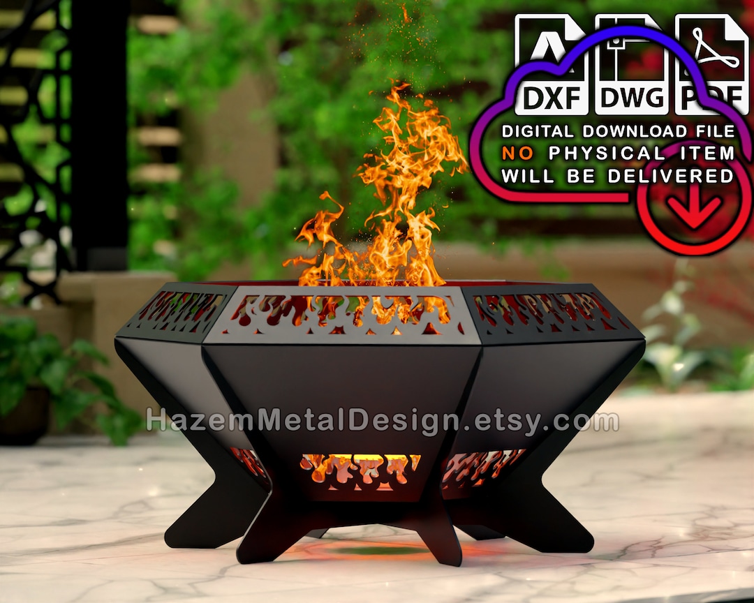 Hexagon Fire Pit DXF: Diamond Flame Pattern (digital Download) - Etsy