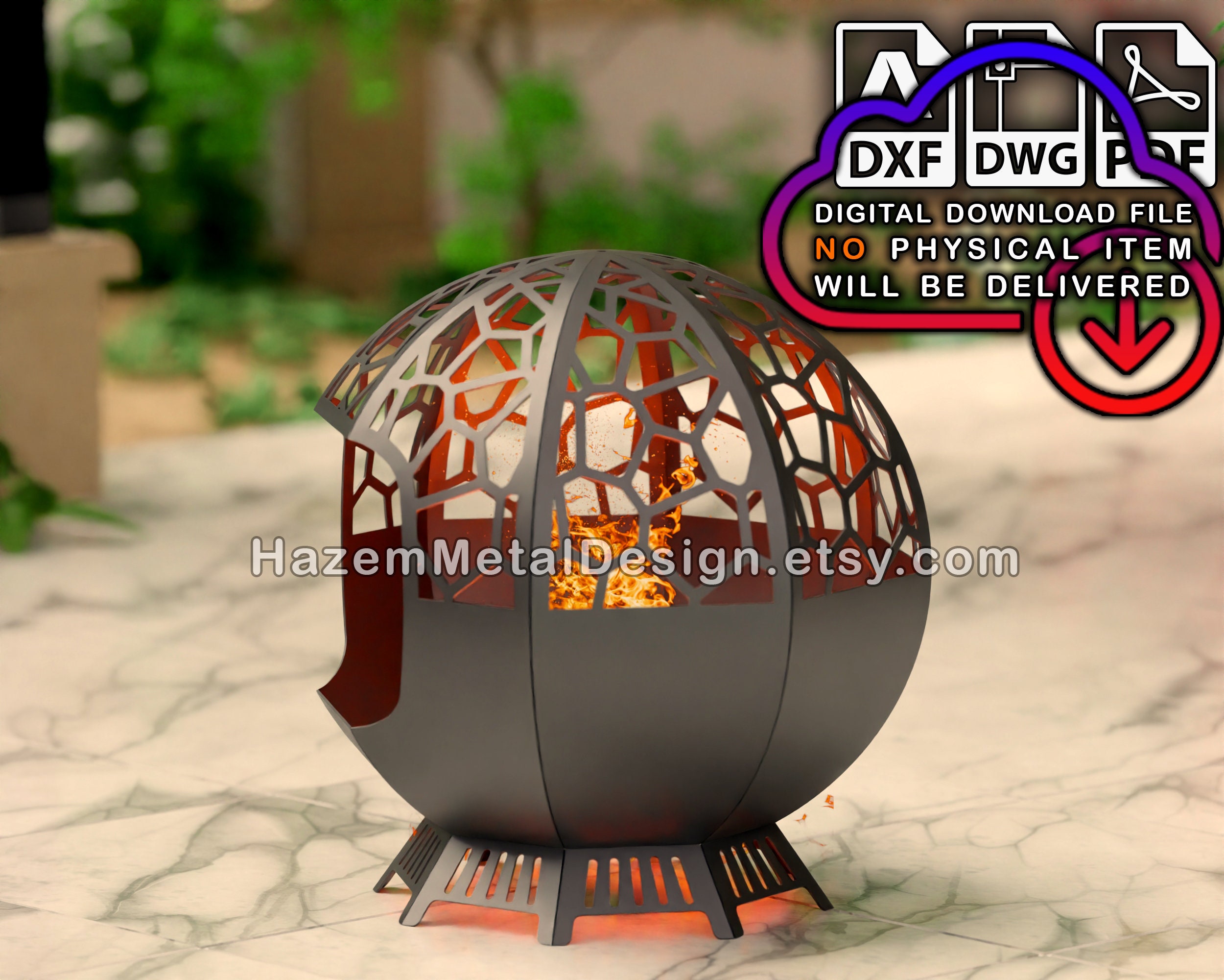 Sphere Fire Pit DXF Octagon Ball Fire Bowl Digital Product - Etsy