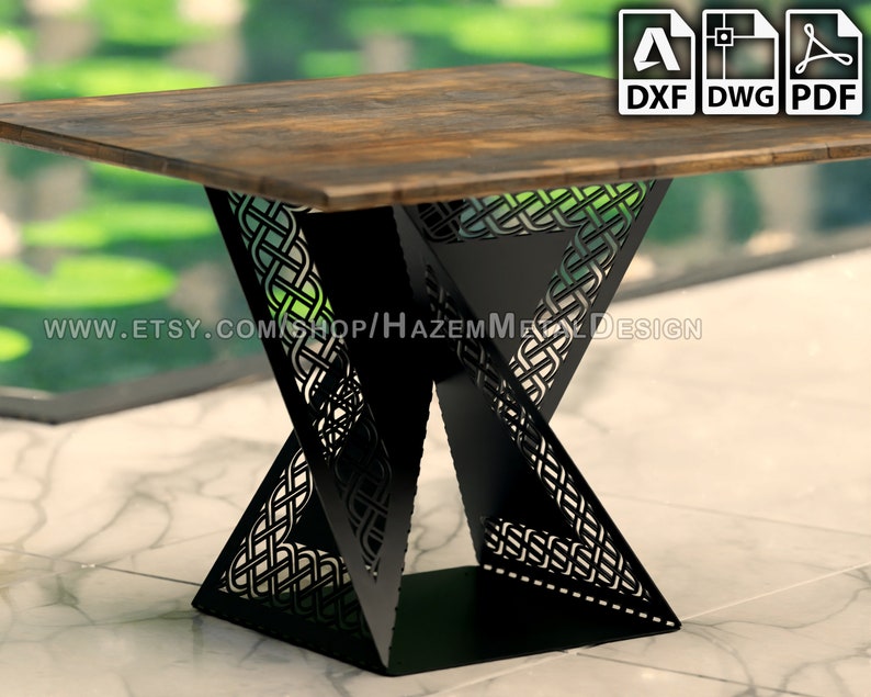 Table DXF Twisted Leg Metal Table Base Digital Product for - Etsy
