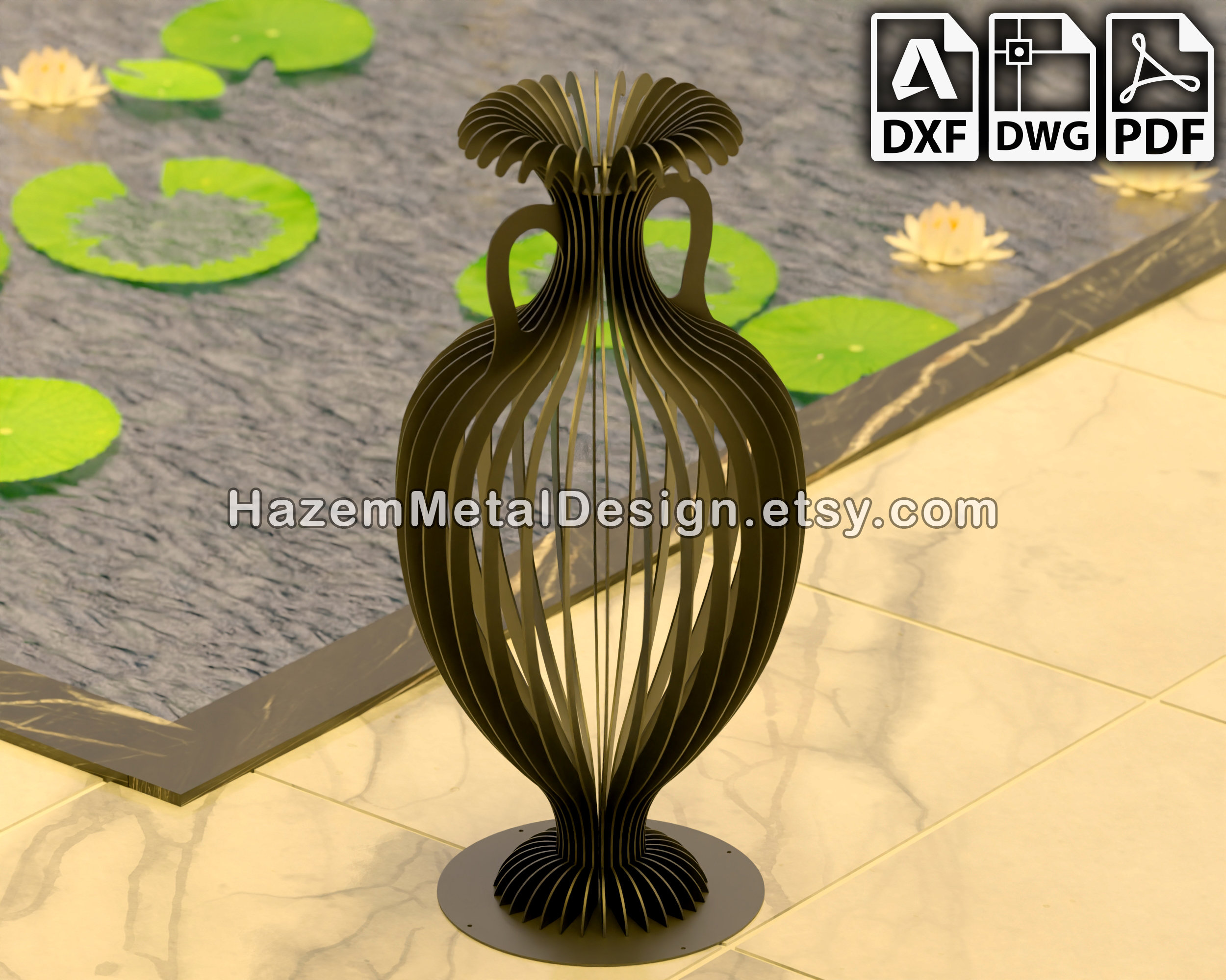 Metal Sculpture, DXF Cutting Plan, Indoor Outdoor Steel Decor, Digital ...