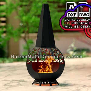 Fire Pit DXF, Octagon Sphere Fireplace Plan, Digital Product for Metal ...