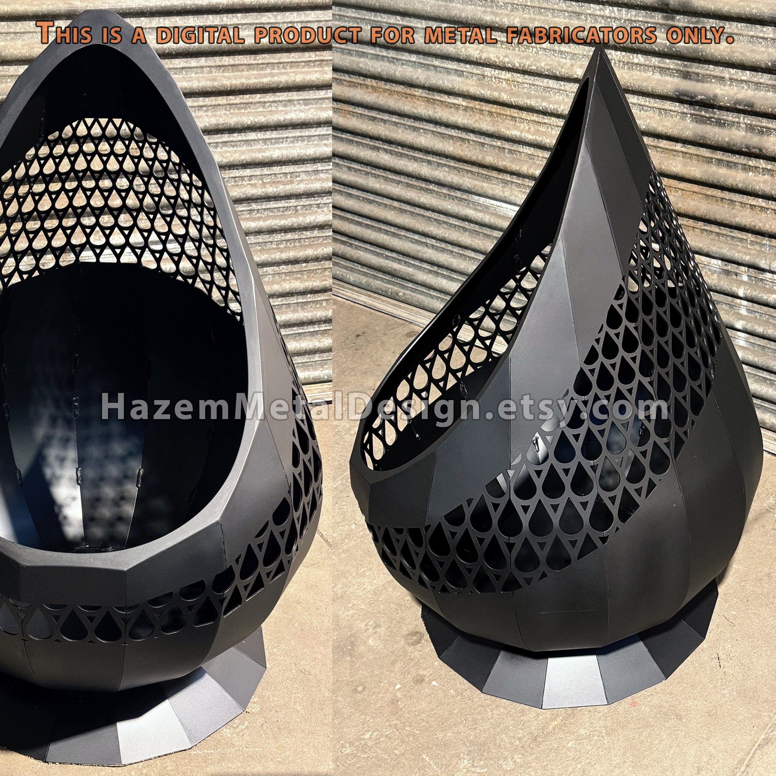 Teardrop Fire Pit DXF Plan: Metal Fabricator Ready (digital Download ...