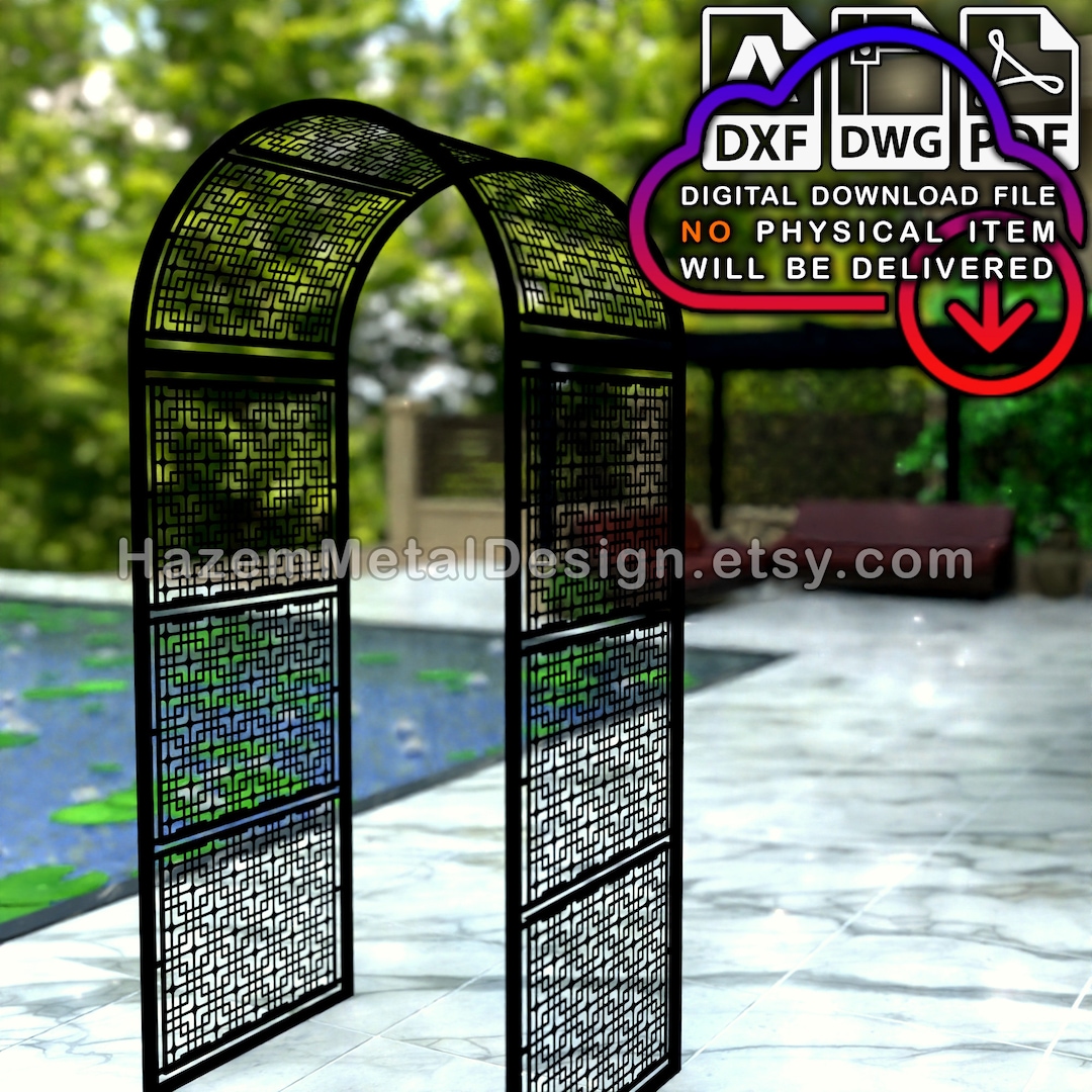 Garden Arbor Metal Arch Plan: Laser Cut DXF DWG PDF (digital Download ...