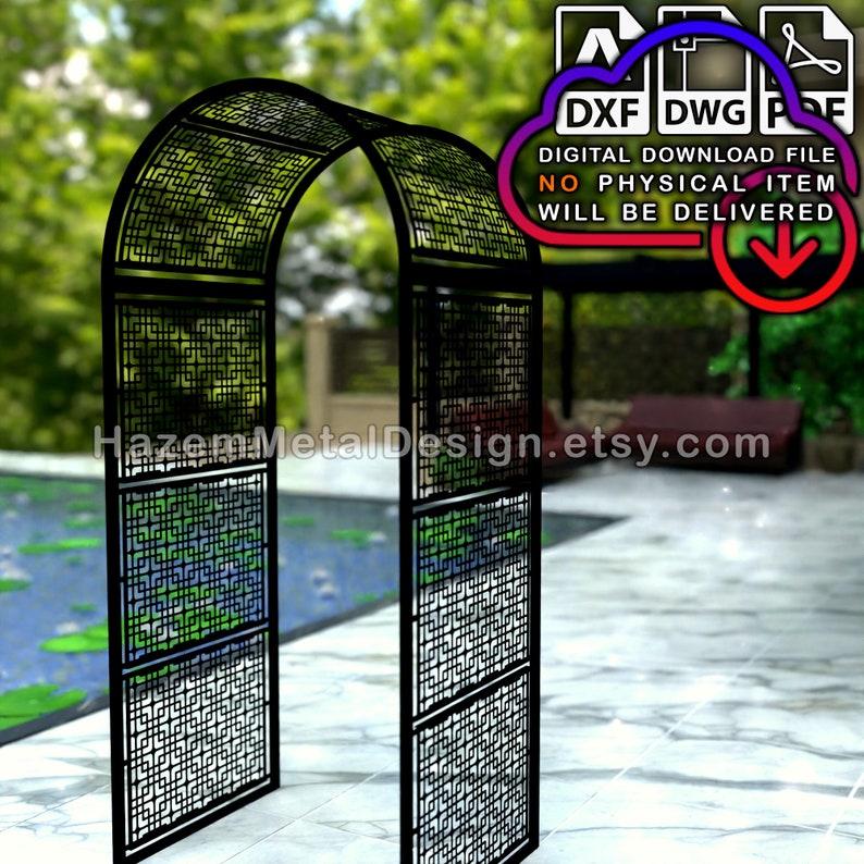 Garden Arbor Metal Arch Plan: Laser Cut DXF DWG PDF (digital Download ...