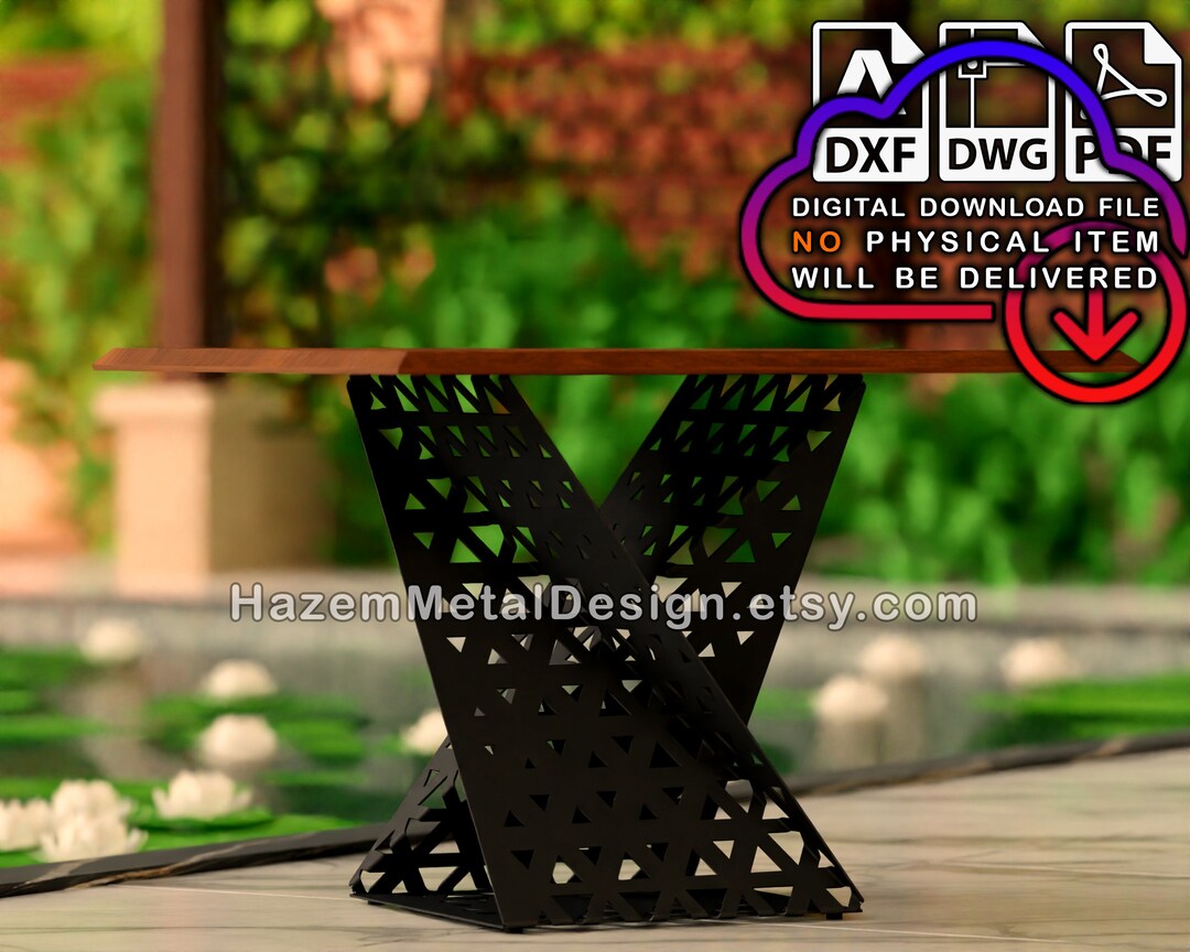 Metal Table Base, Dxf Twisted Table Leg, Digital Product for Metal ...