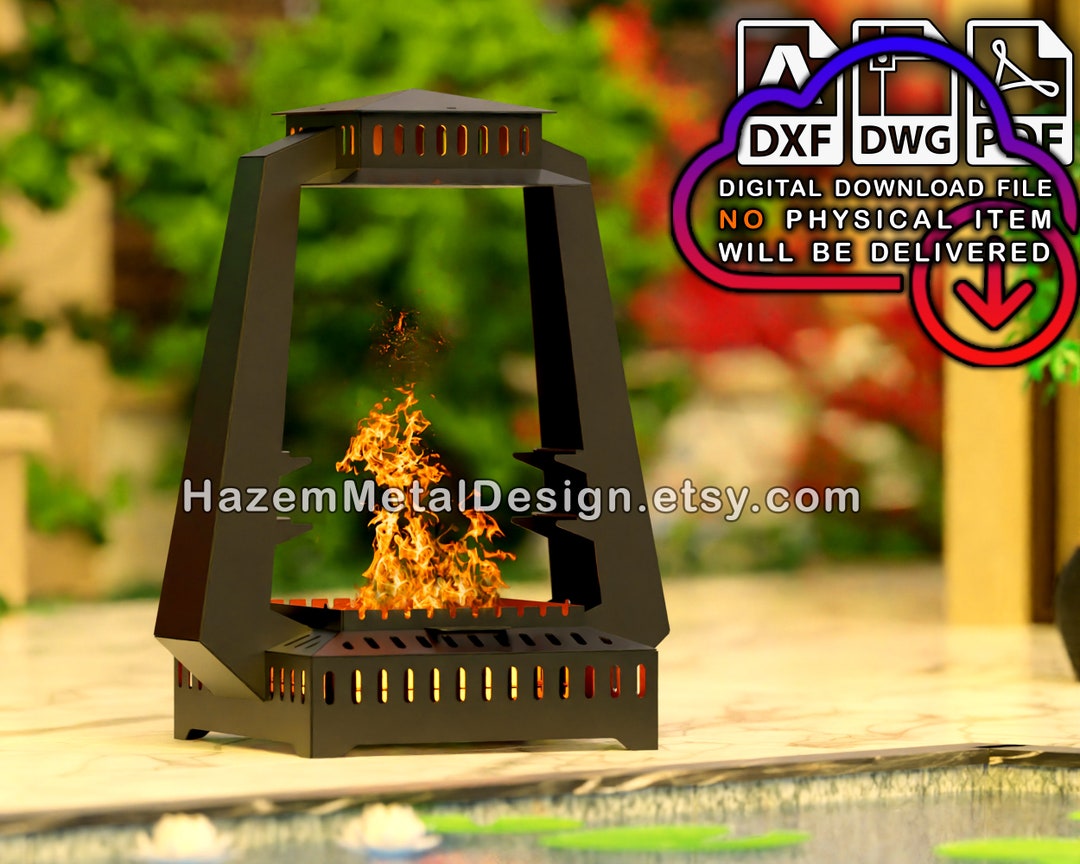 Fire Pit BBQ DXF, Square Fireplace Cutting Plan, Digital Product for ...