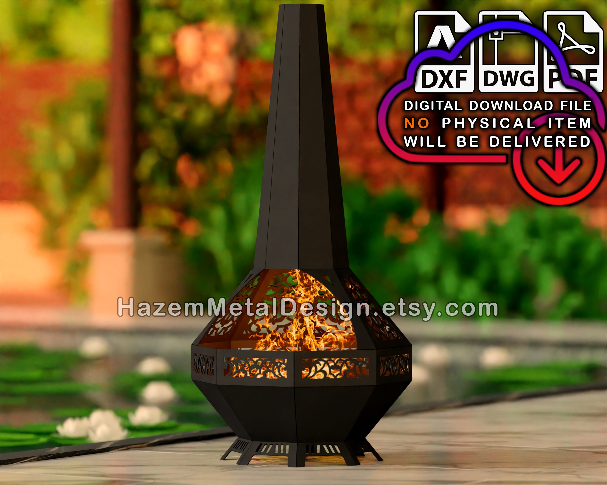Chiminea Fire Pit Dxf Octagon Fireplace Digital Product for - Etsy UK
