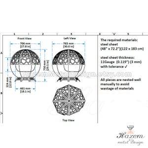 Sphere Fire Pit DXF, Octagon Ball Fire Bowl, Digital Product for Metal ...