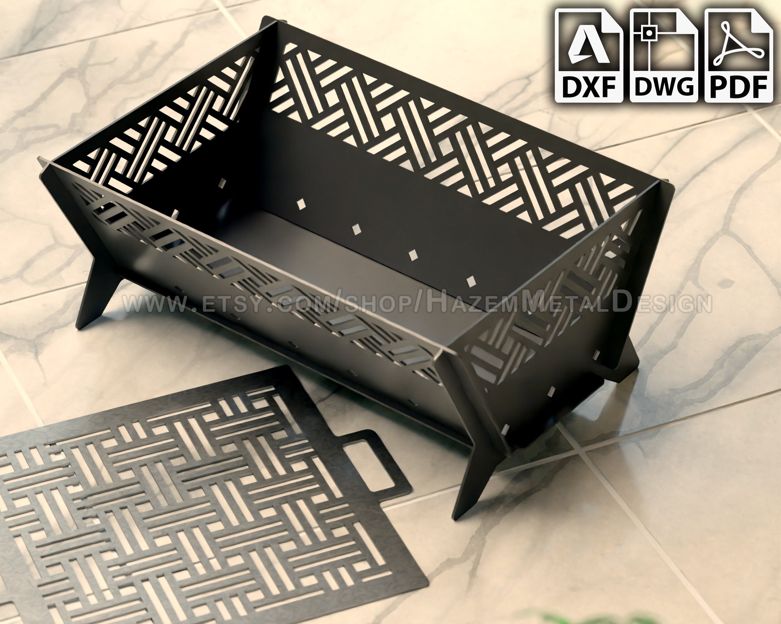 Fire Pit DXF Collapsible Grill Digital Product for Metal - Etsy