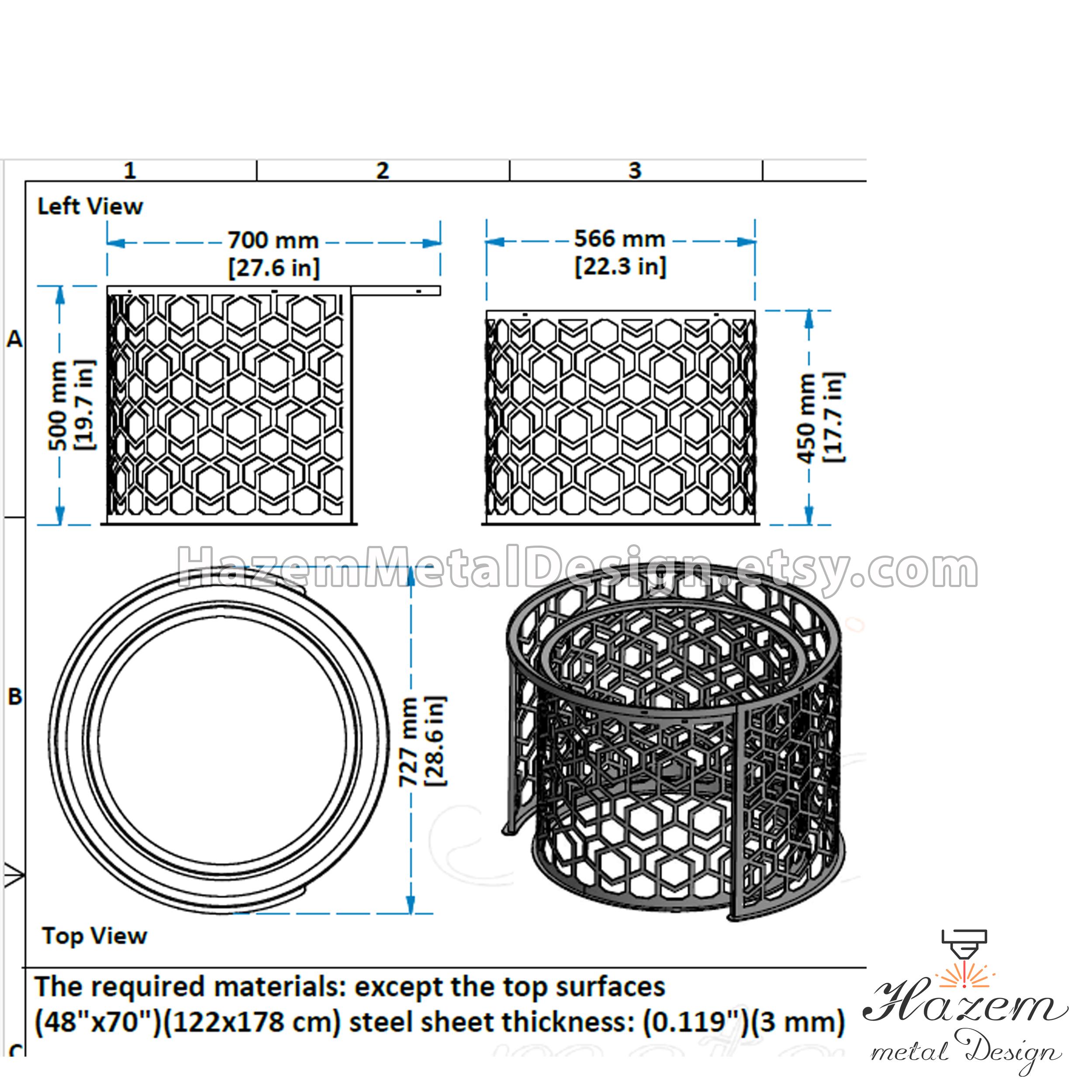 Nesting Coffee Table Cutting Plan DXF, Digital Product for Metal ...