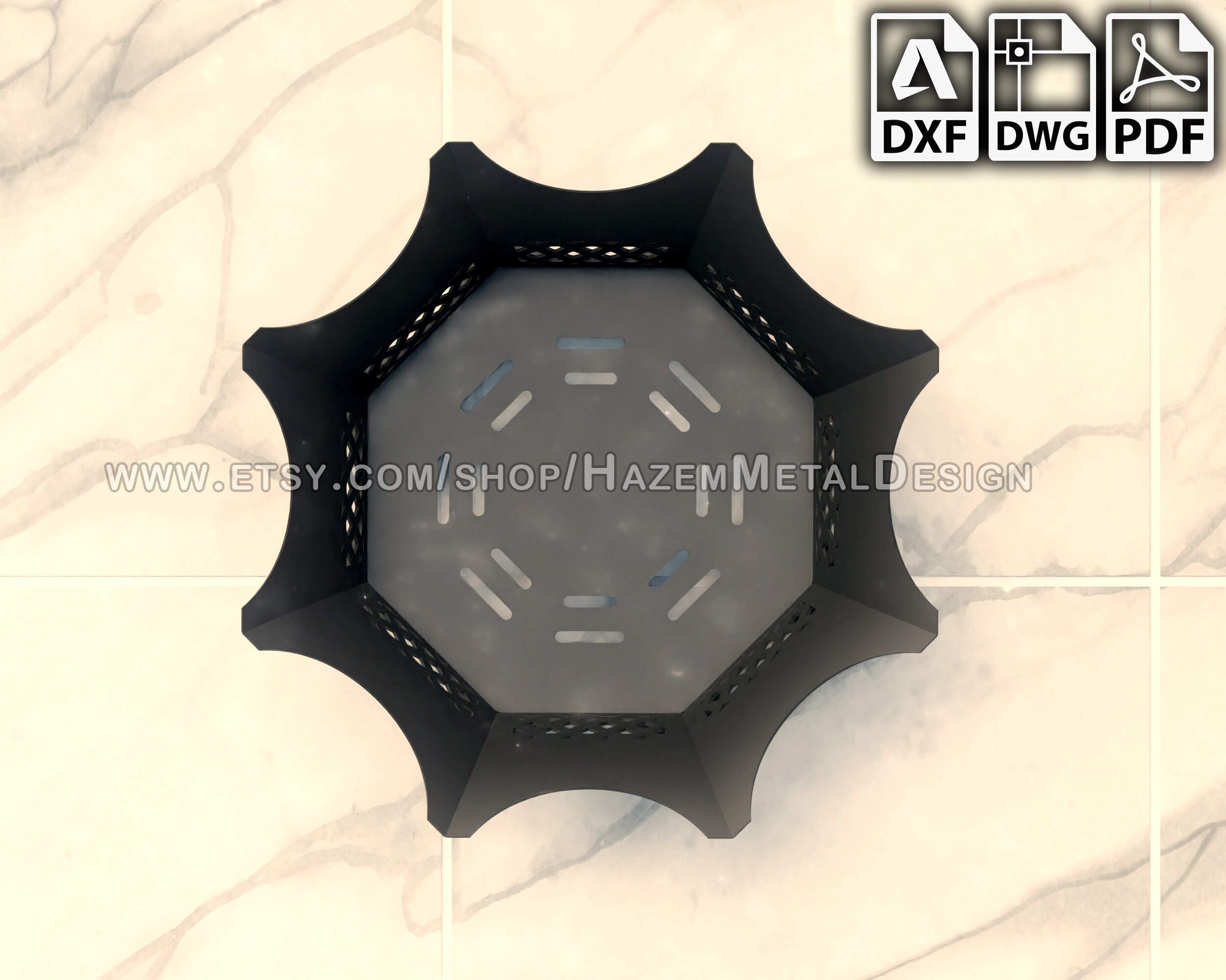 Octagon Fire Pit DXF, Decorative Fire Bowl, Digital Product for Metal ...