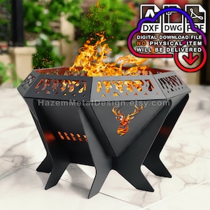 Deer Fire Pit DXF Plan: Octagonal Diamond Style (digital Download) - Etsy