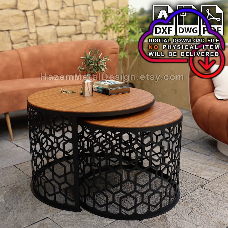 Nesting Coffee Table Cutting Plan DXF, Digital Product for Metal ...