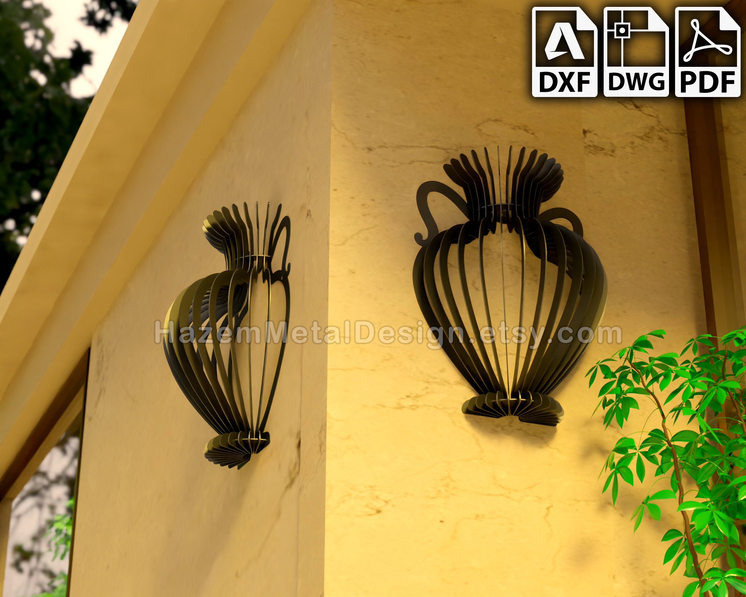 Metal Wall Art, DXF Cutting Plan, Indoor Outdoor Steel Decor, Digital ...