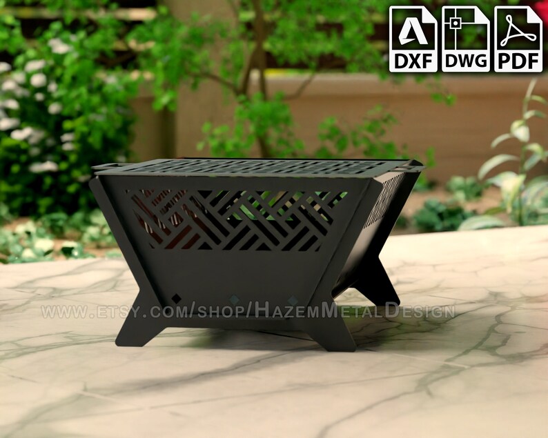 Fire Pit DXF Collapsible Grill Digital Product for Metal - Etsy