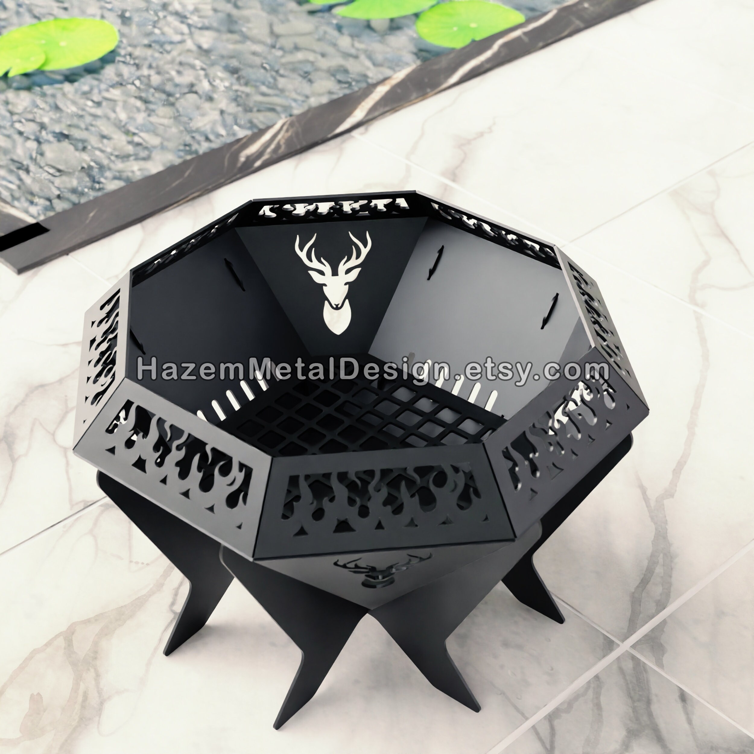 Deer Fire Pit DXF Plan: Octagonal Diamond Style (digital Download) - Etsy