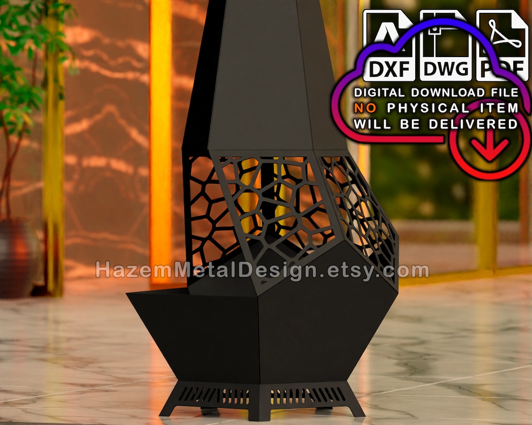 Pentagonal Chimenea Fireplace DXF Files: Metal Fabricator Plans ...