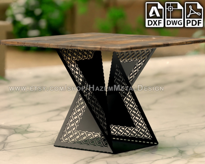 Table DXF Twisted Leg Metal Table Base Digital Product for - Etsy