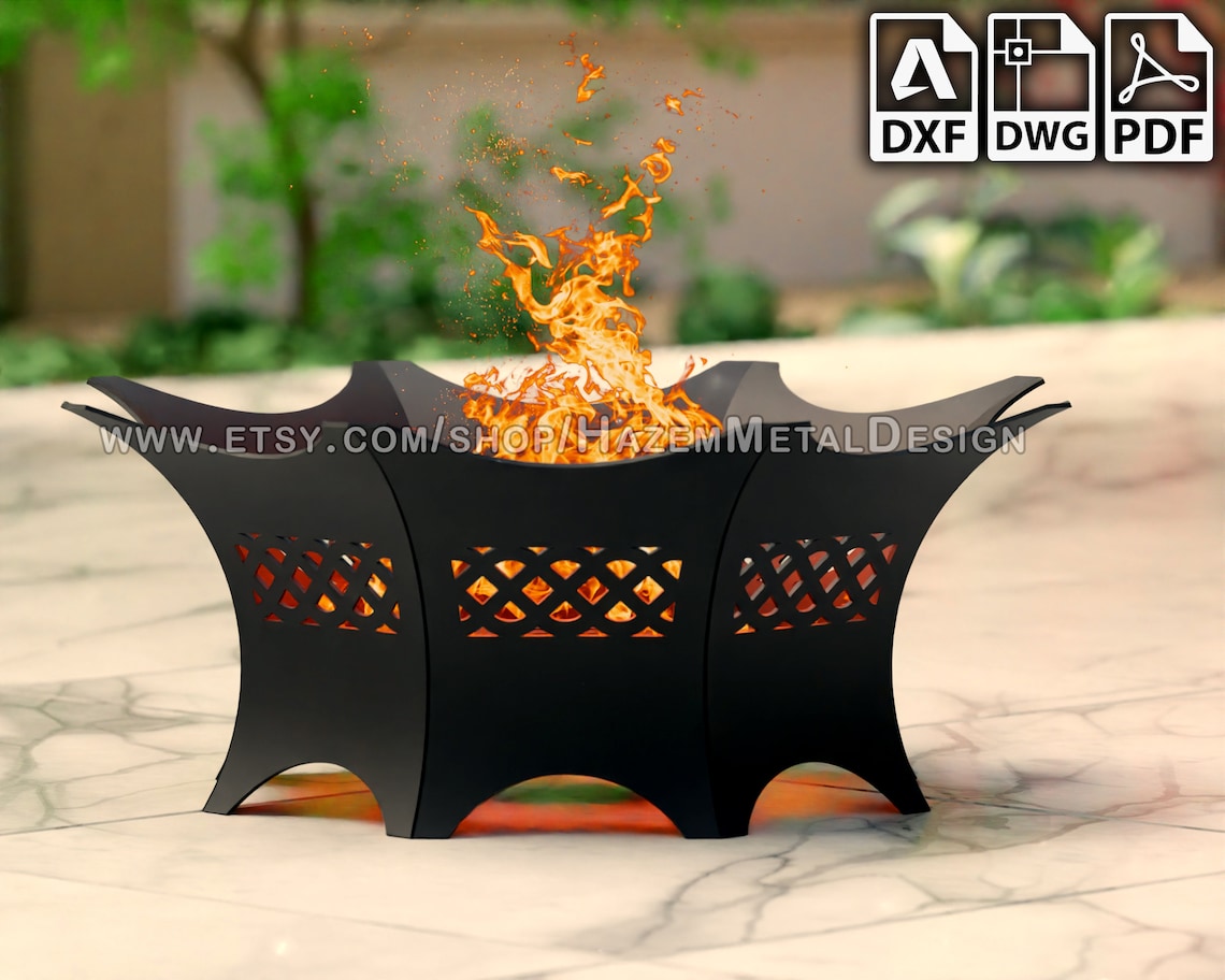 Octagon Fire Pit DXF Decorative Fire Bowl Digital Product - Etsy