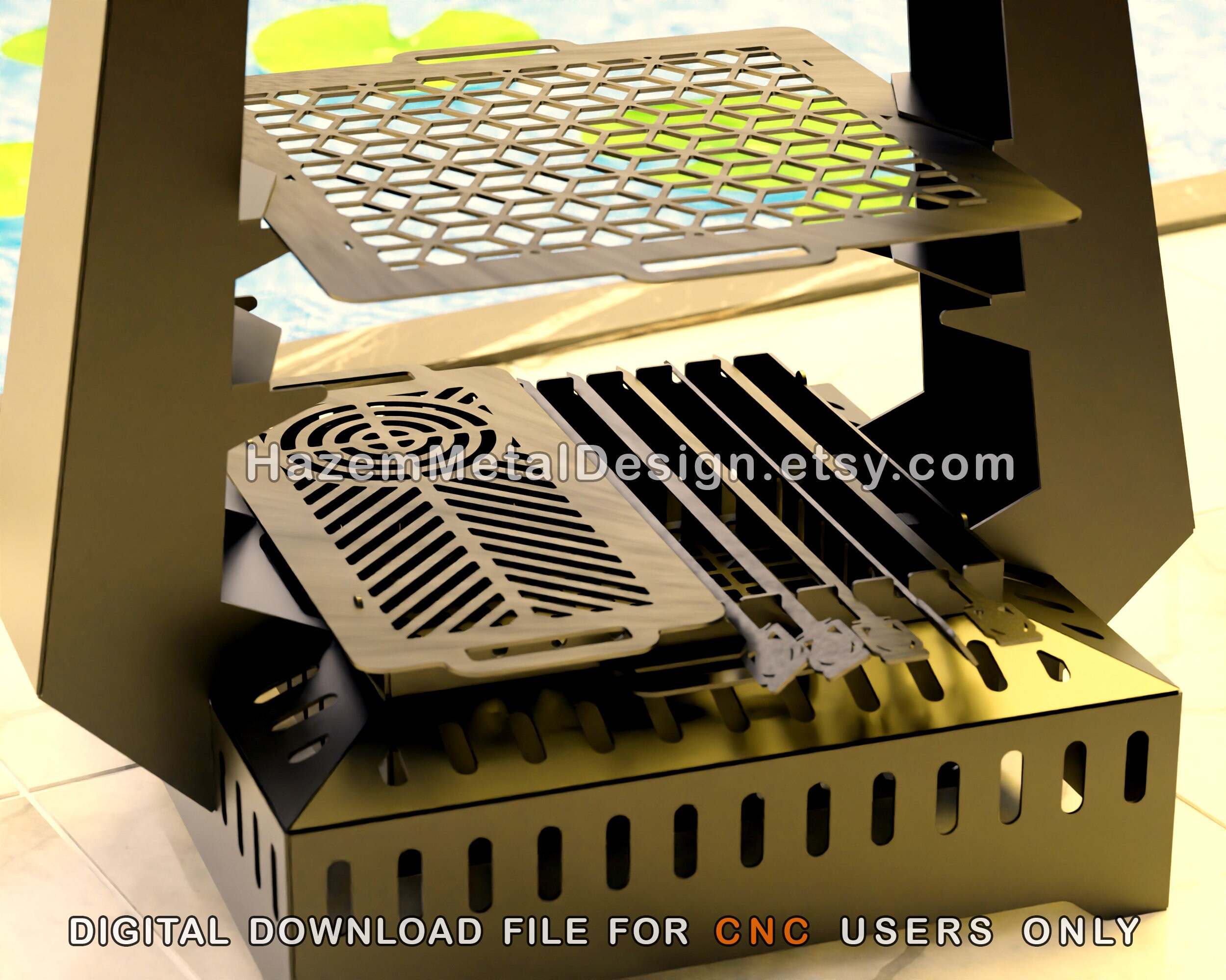 Fire Pit BBQ DXF, Square Fireplace Cutting Plan, Digital Product for ...