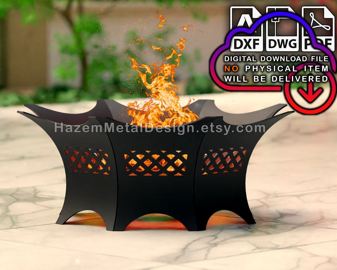 Octagon Fire Pit DXF, Decorative Fire Bowl, Digital Product for Metal ...