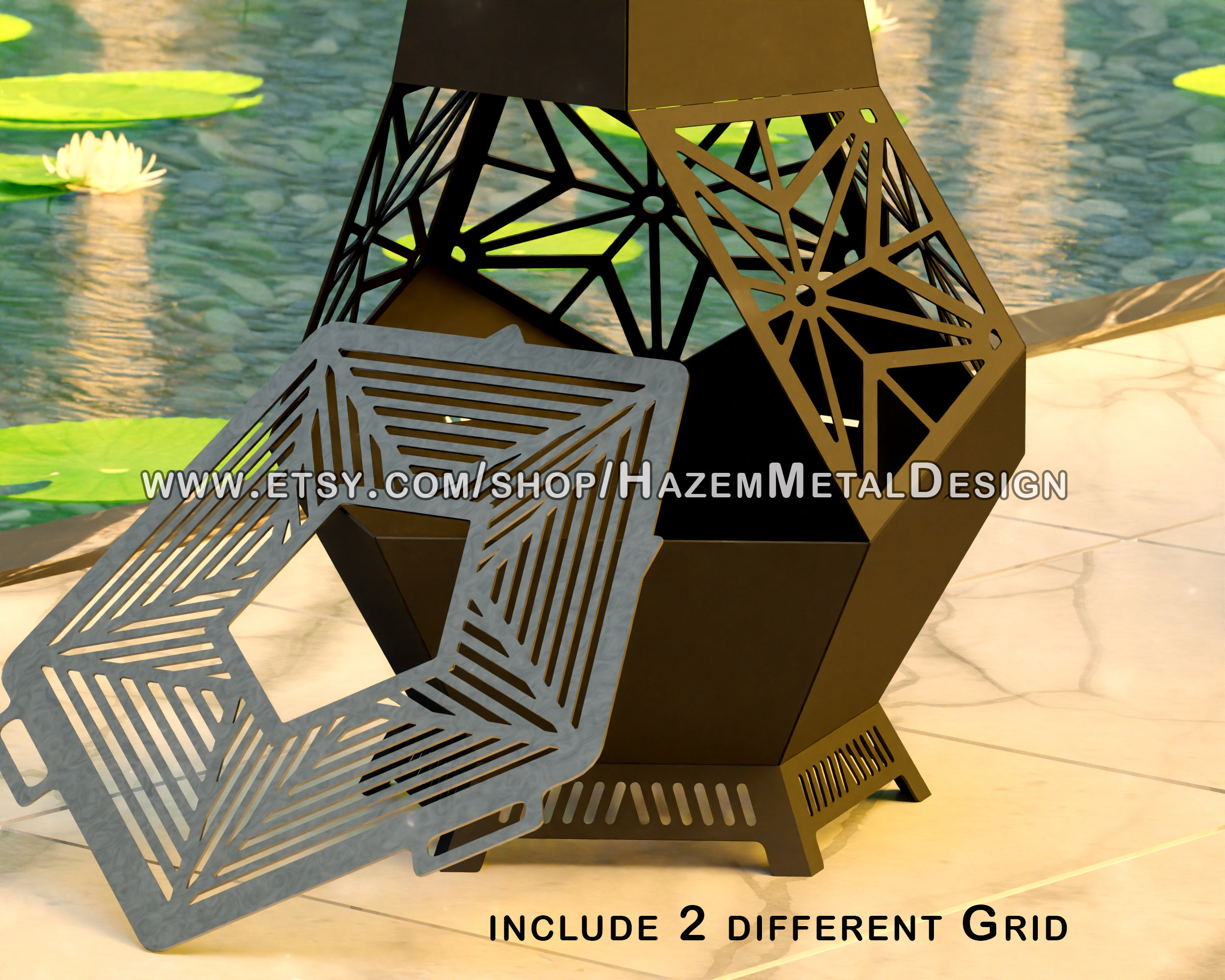 Grill Dxf, Pentagonal BBQ Grid, Digital Product for Metal Fabricators ...