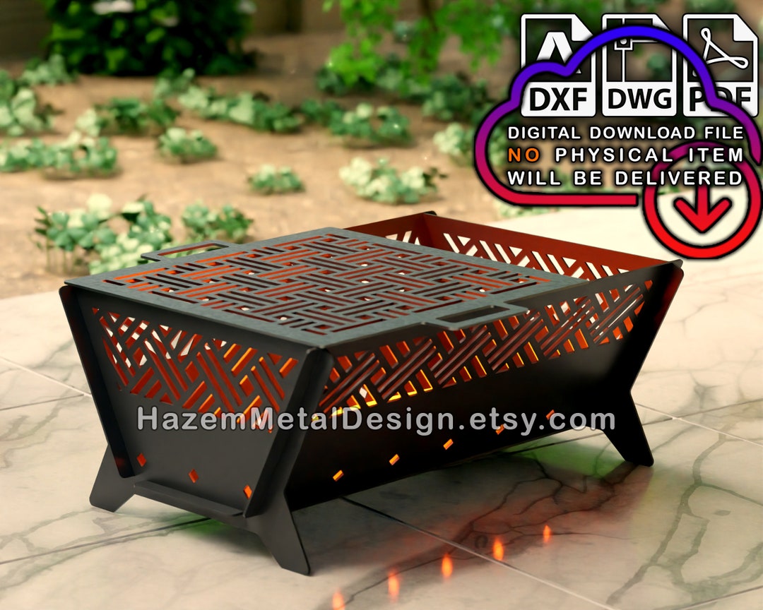 Fire Pit DXF, Collapsible Grill, Digital Product for Metal Fabricators ...