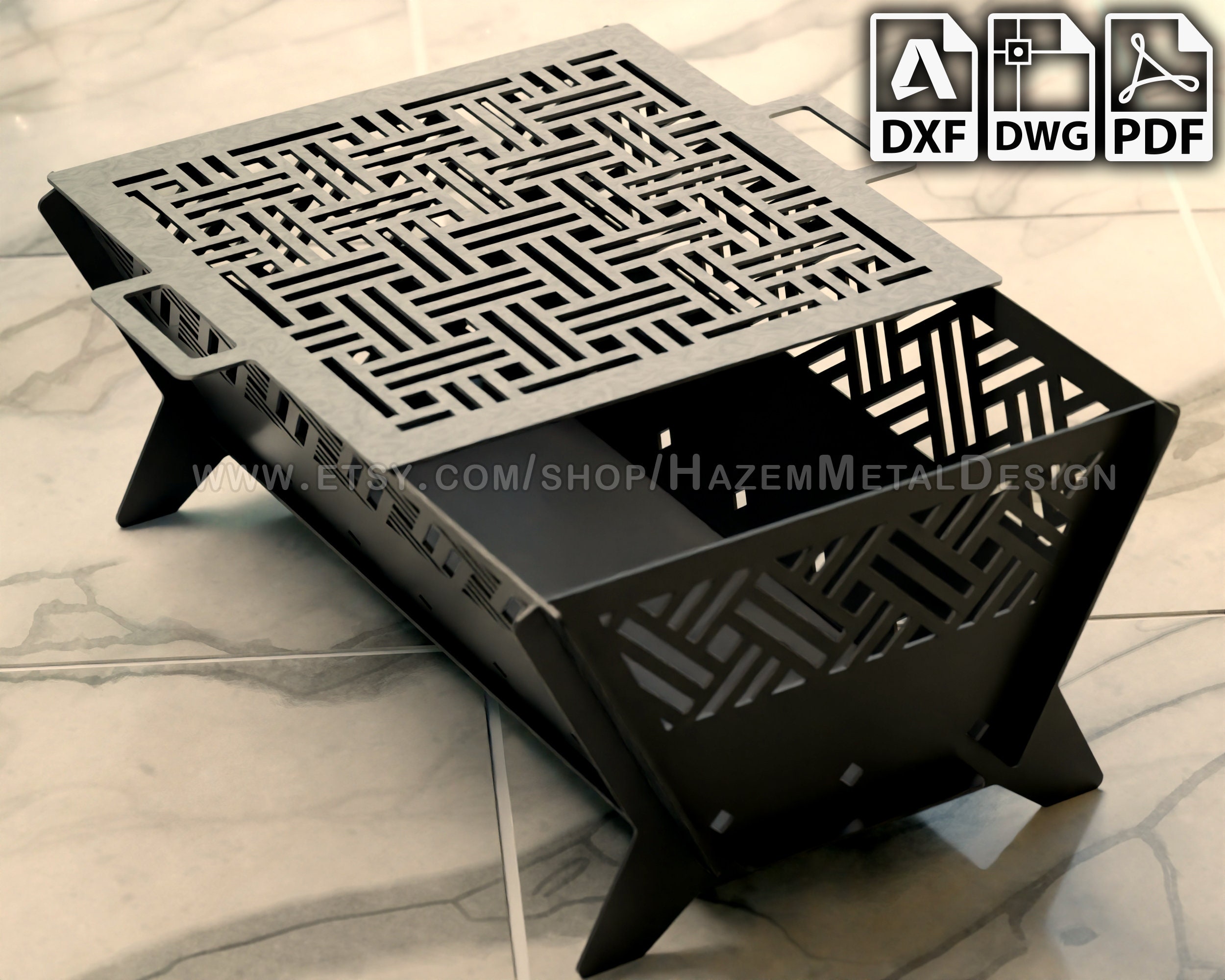Fire Pit DXF Collapsible Grill Digital Product for Metal - Etsy
