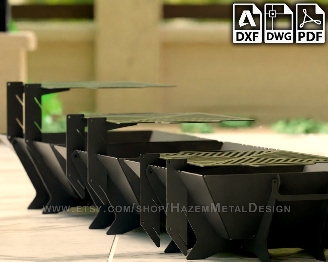 BBQ Grill DXF Foldable Portable Fire Pit Digital Product for - Etsy