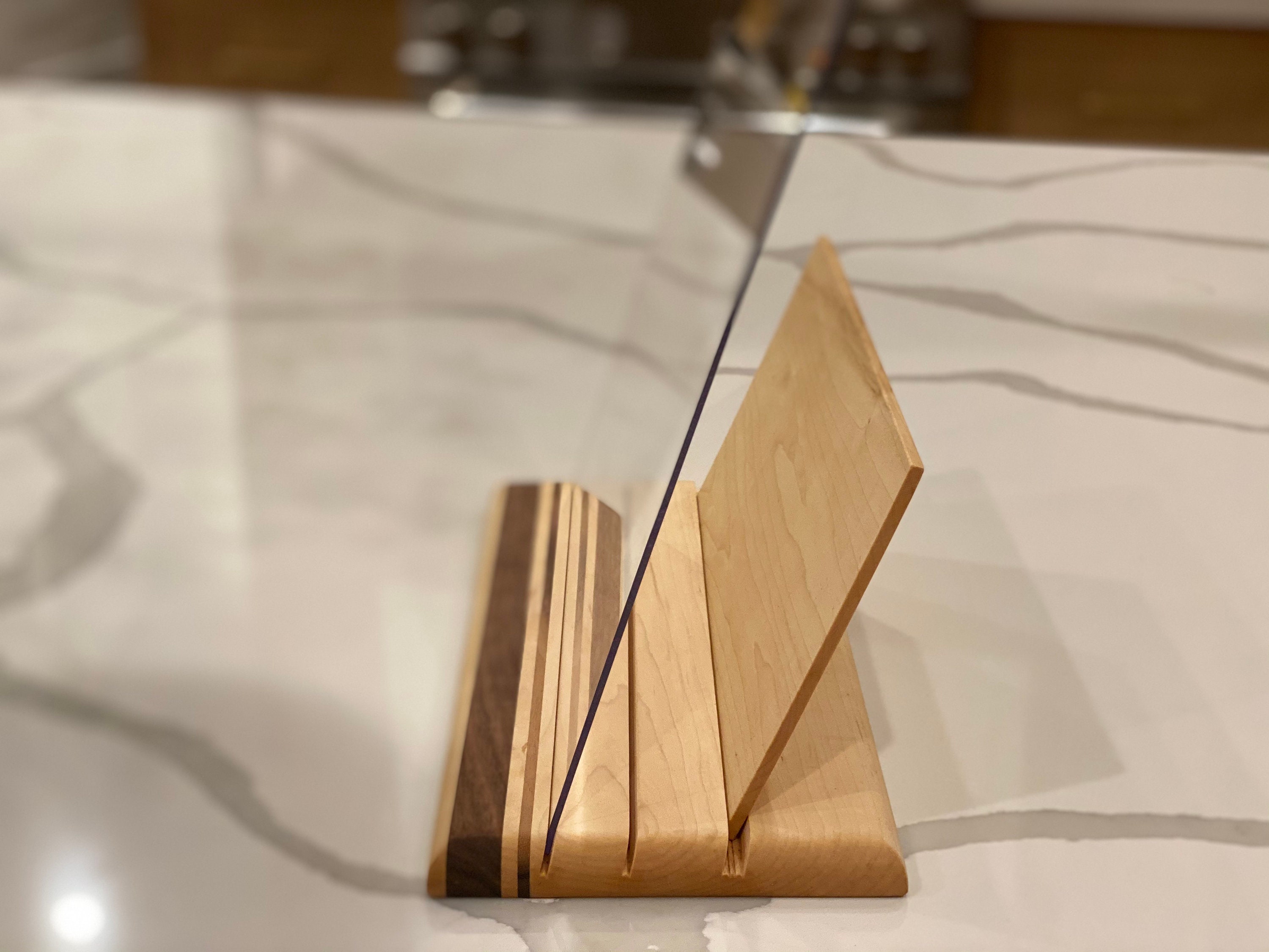 Recipe Book Holder Handmade with Walnut and Maple Splash | Etsy