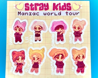 Stray Kids Sticker Sheet Bbokari Png - Etsy