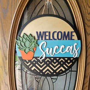 Welcome Succas Welcome Sign | Plant Succulent Lover Sign | Funny Door ...