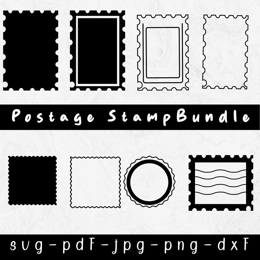 Sello postal SVG, sello postal, clipart de marco, correo SVG, borde de ...