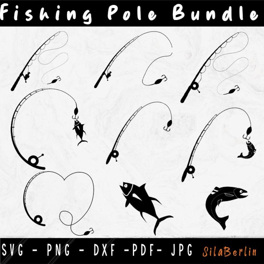 Fishing Pole SVG, Fishing Rods SVG, Bass Fishing Rod SVG, Fisherman Svg, Bass Fishing Svg ...