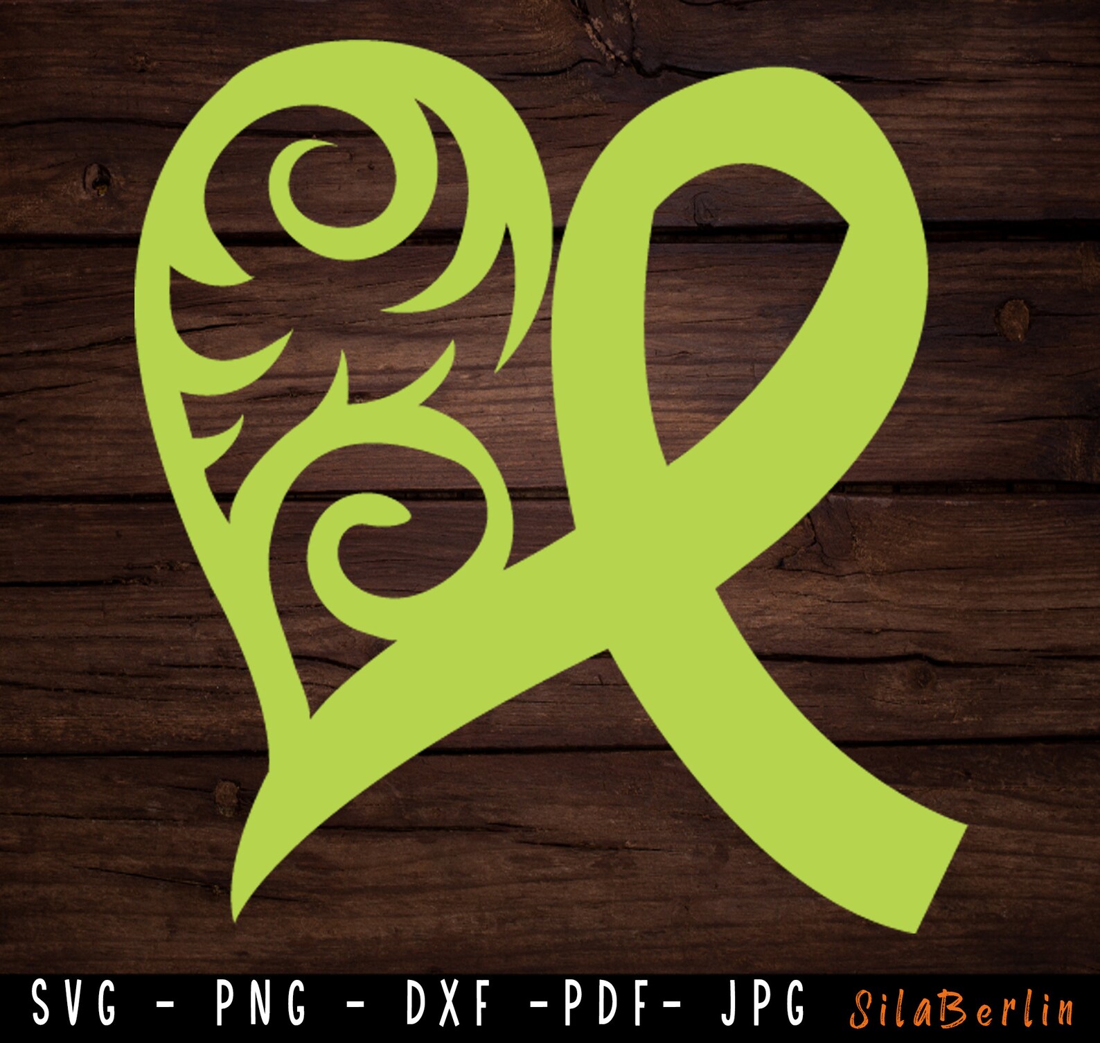 Lime Green Heart SVG Non-hodgkin Lymphoma Svg Lime Ribbon - Etsy
