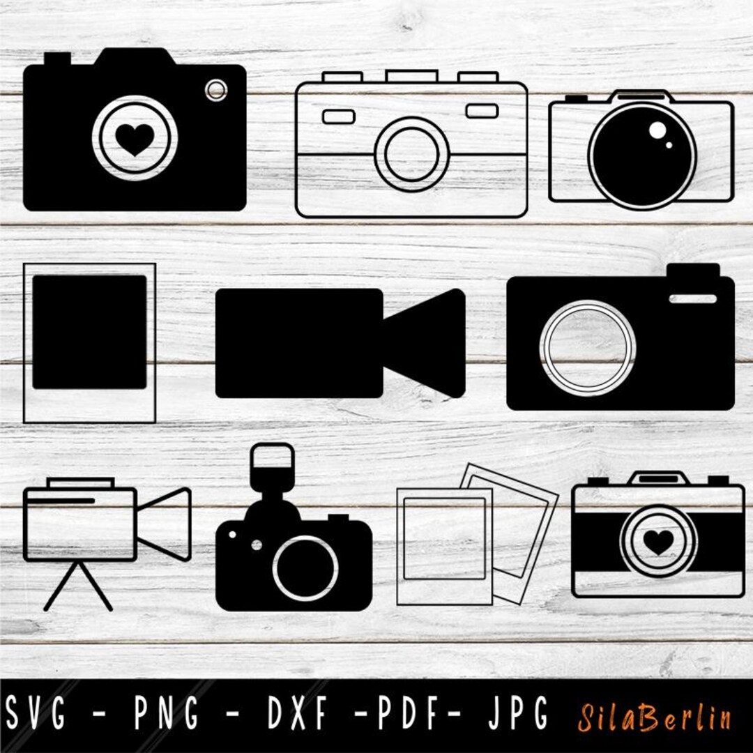 Camera SVG Bundle: Photography Cricut Vector Graphics (digital Download ...